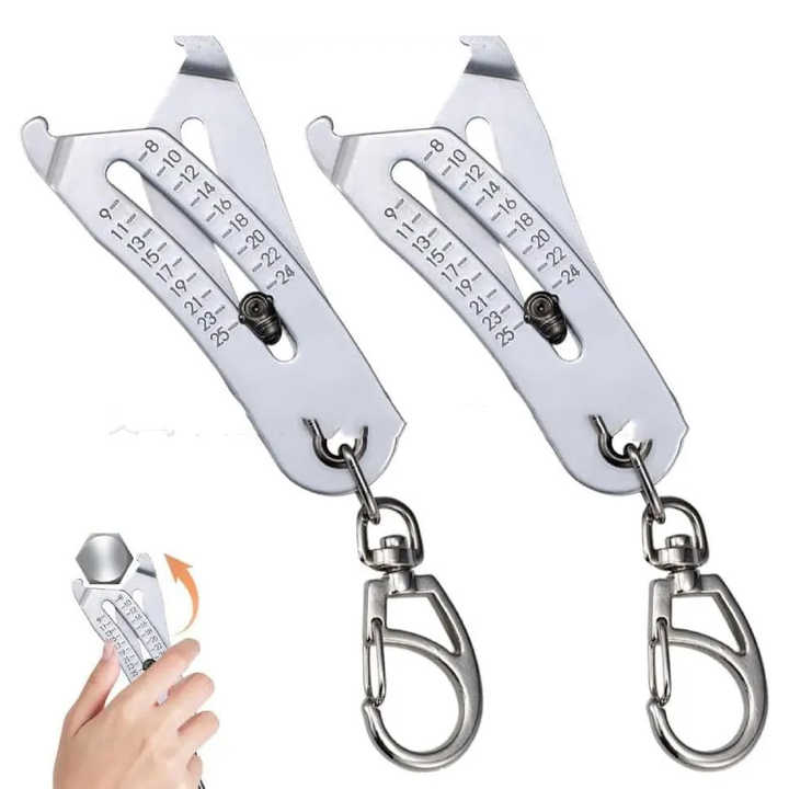 Precision Thread Size Gauge Tool with Keychain Clip Stainless Steel ...
