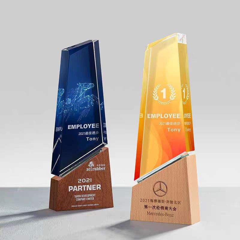 Newest Wooden Blank Trophy with Crystal Glass Engraving Award ...