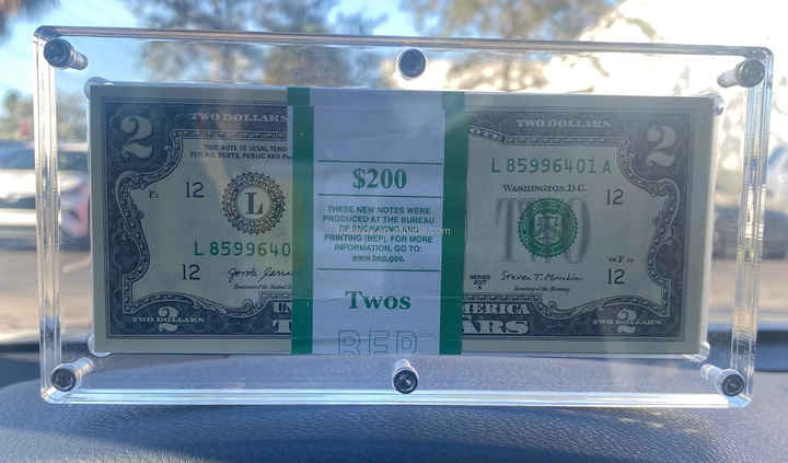 Acrylic BEP 100 US Bank Note Currency Display Slab