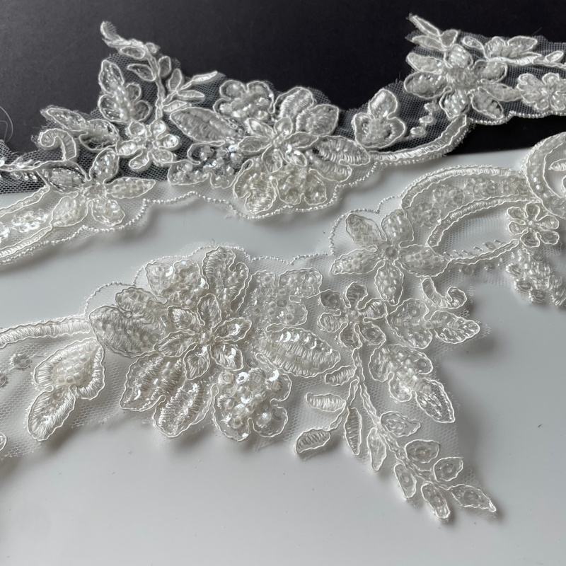 Fancy White Cord Embroidery Beaded Lace Trim for Bridal Dress| Alibaba.com