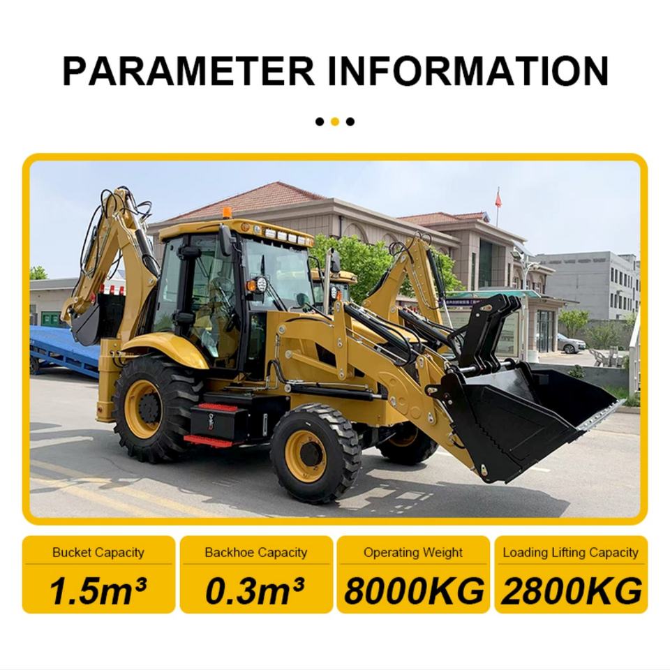 SHANNENG 8 Ton Diesel Engine Mini Backhoe Loader with Fully Hydraulic ...