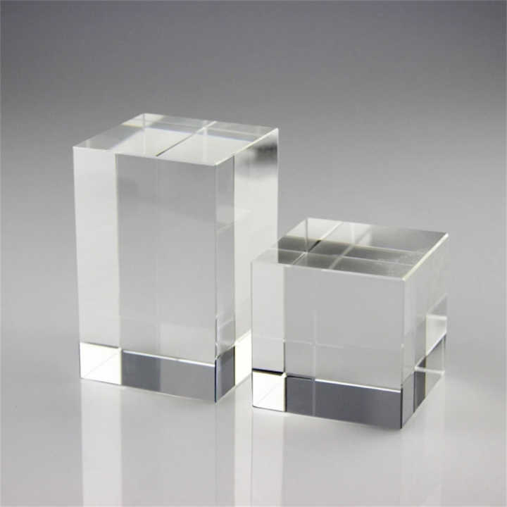 Solid Acrylic Display Blocks Clear Polished Acrylic Cube Cylinder ...