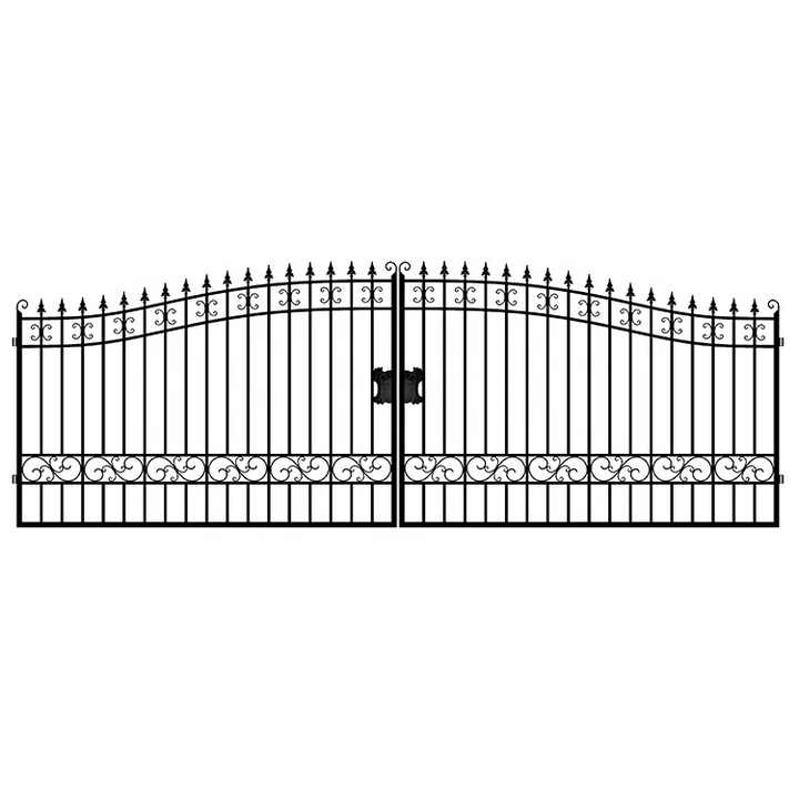 Suihe Outdoor Driveway Garden Fence Gate Bi-Parting Iron Gate with ...