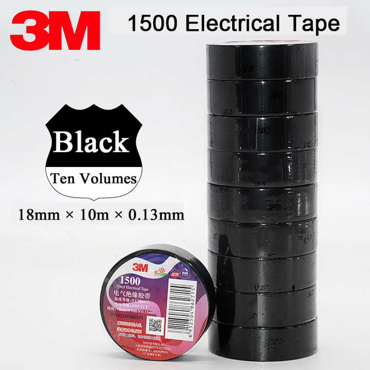 3M Temflex PVC Vinyl Electrical Insulating Tape, 18mm x 10m, Durable ...