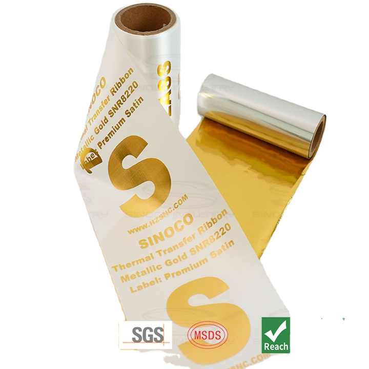 High Quality Shiny Gold Thermal Transfer Ribbon 110*450 Metallic Gold ...