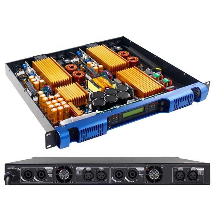 4-channel Stereo Power Amplifier - 1200wx4 for DJ Sound Set