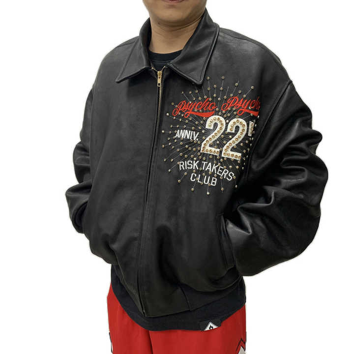 Supreme Leather Jackets with Rhinestones & Custom Embroidery