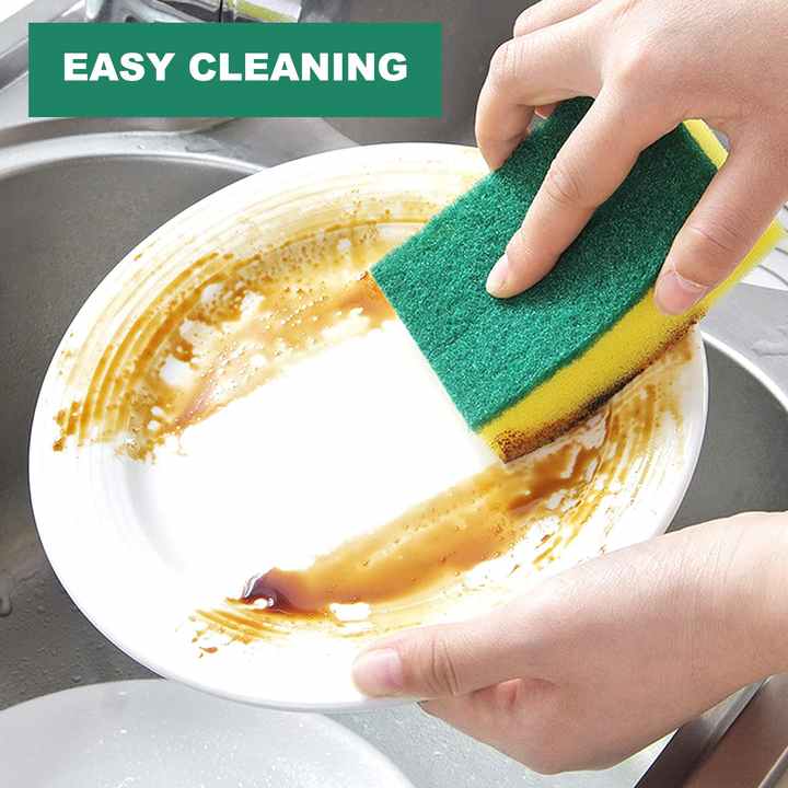 Dish Pan Pot Washing Scrub Sponge - Strong Cleaning Power