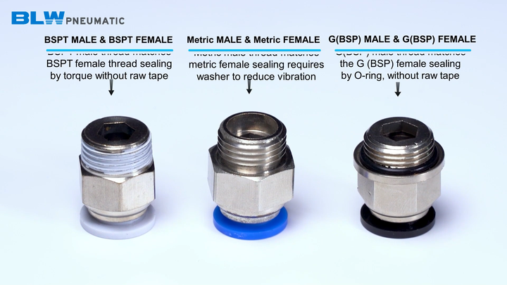 BLW PNEUMATIC PC8-02 Male Thread Straight 8mm Hose Connector