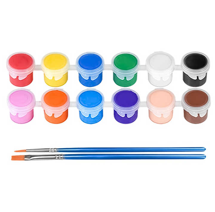 Panwenbo Non-Toxic 12 Colors Acrylic Paint Pots Set 3ml