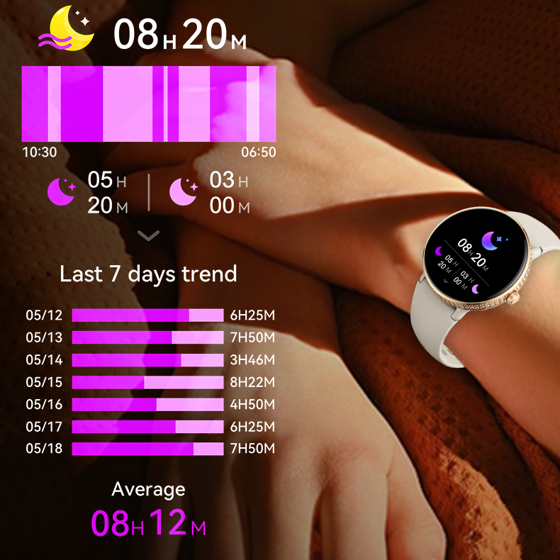 IP68 S76 Ladies Smart Watch 1.19 Inch AMOLED HD Screen BT Call IP68 ...