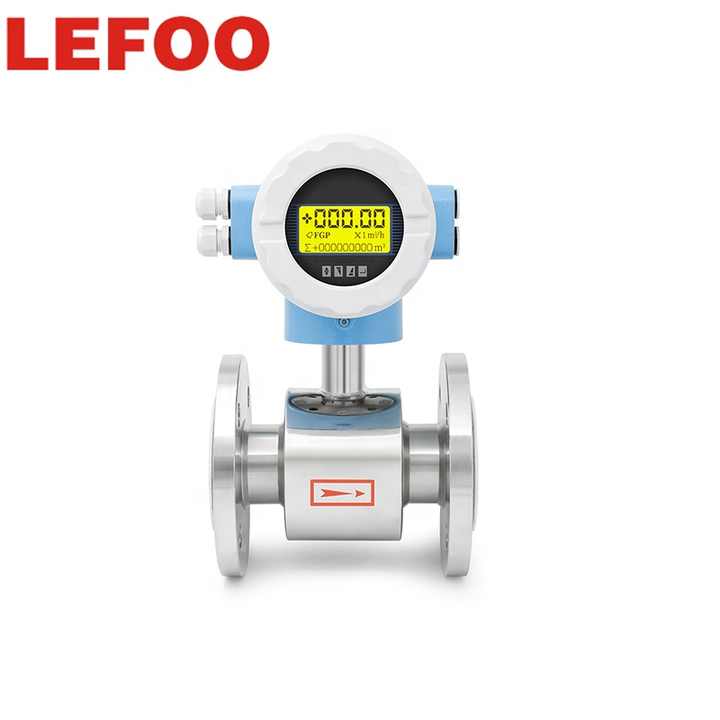 LEFOO PTFE Lining Magnetic Water Flowmeter DN10-300 4-20mA Output IP65 Electromagnetic Flow ...