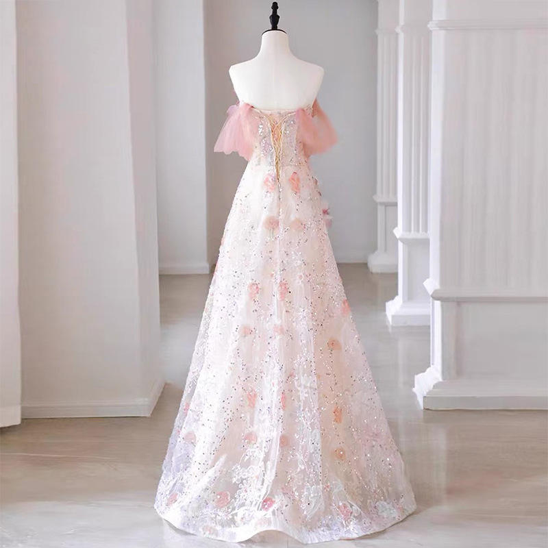 New Style Bride High-end Art Examination Host Flower Evening Toasting ...