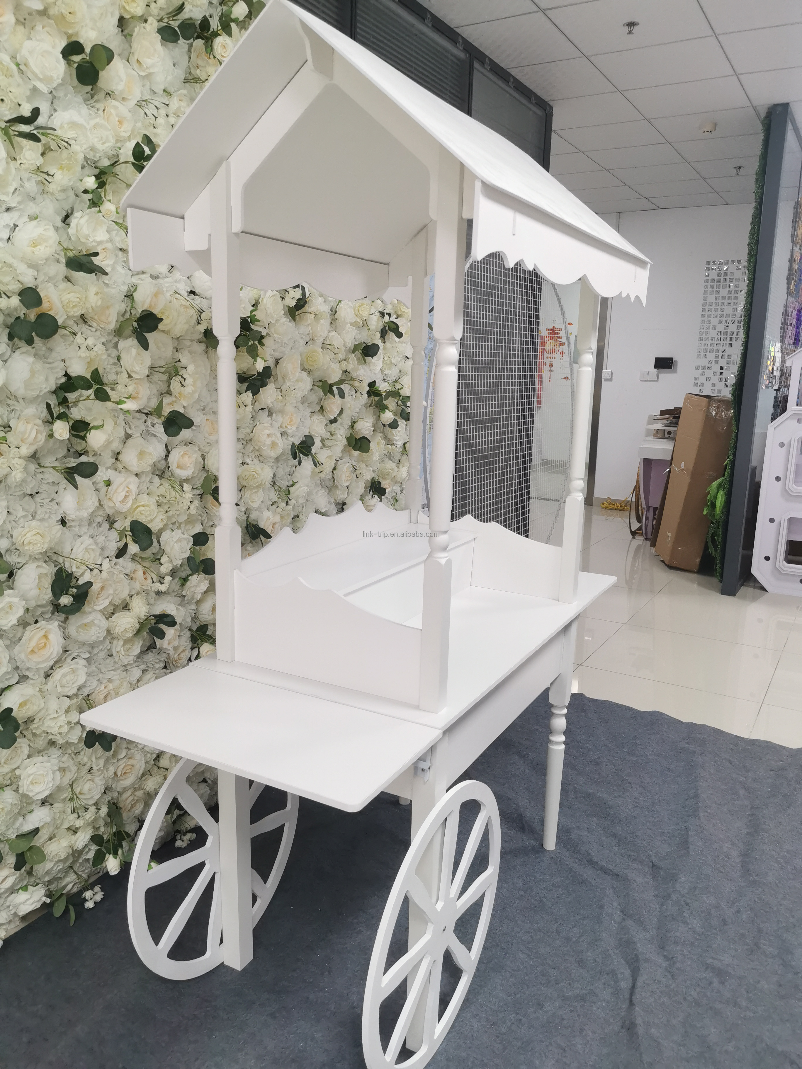 Stylish Wooden Flower Carts for Outdoor Events & Displays