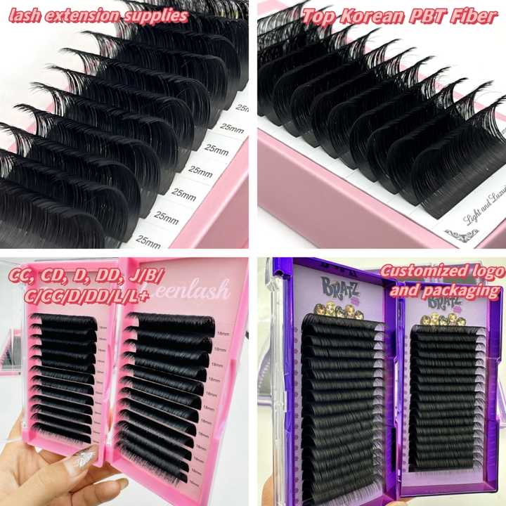 Super Matte Black Individual Eyelash Extensions Cashmere Volume Mega Tray Lash Extensions ...