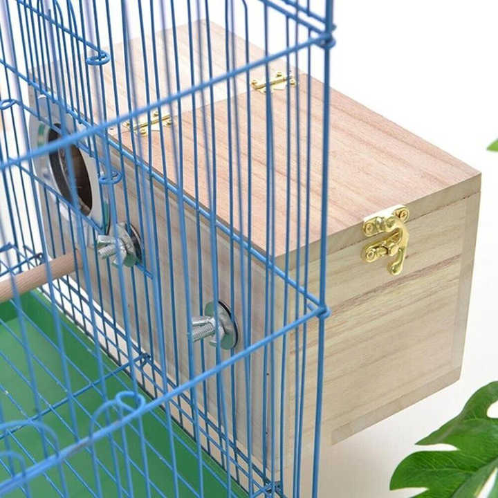 4 Sizes Outdoor Wood Bird Aviary Finch Nest Parakeet Nesting Box for ...