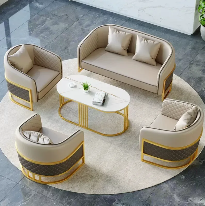 Modern Office Waiting Leather Curved Modular Lounge Visitor Sofas Sets ...
