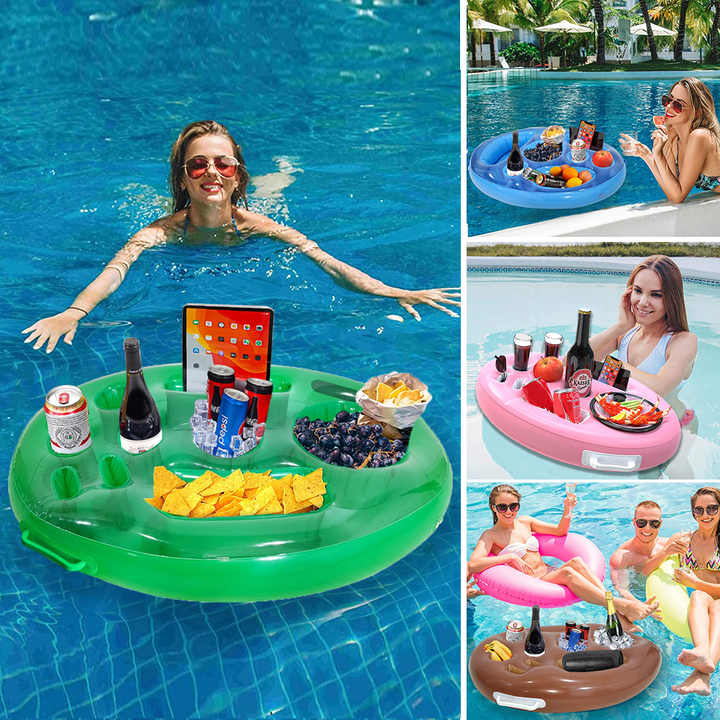 Portable Pool Party Inflatable Floating Cooler PVC Beer Bucket with Ice ...