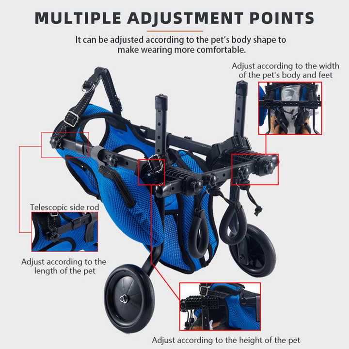 Adjustable Aluminous Alloy Disabled Dog Wheelchair for Back Legs ...