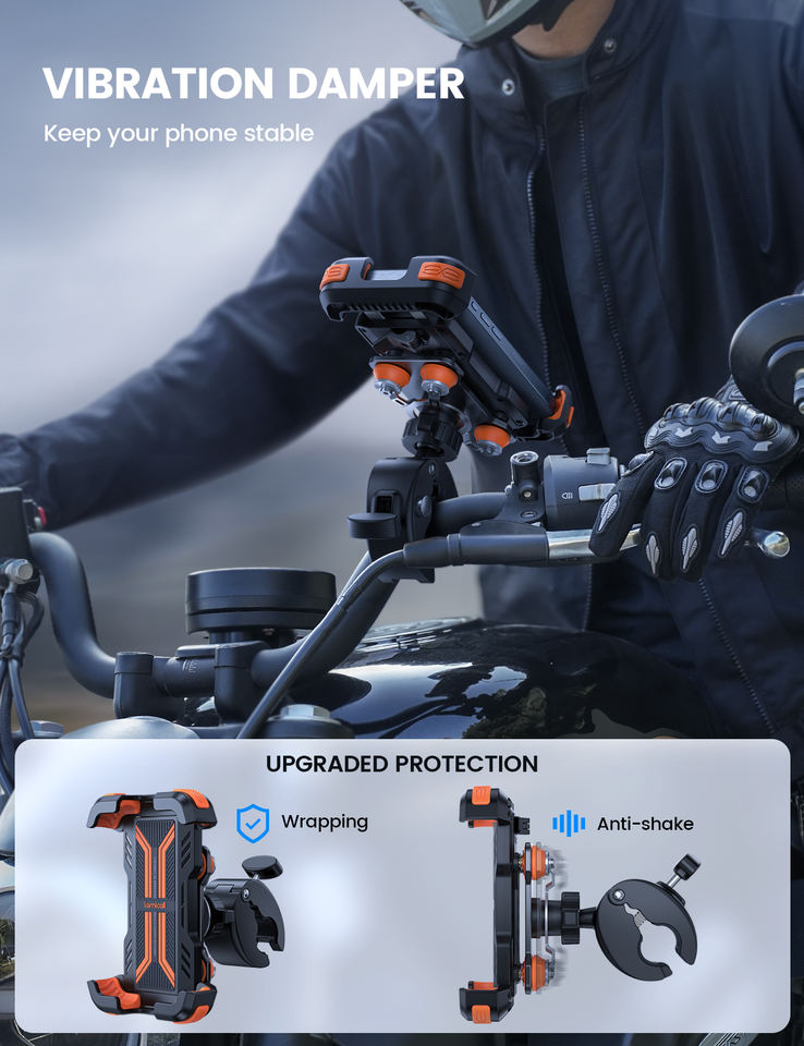 Lamicall BCSP01 Professional ATV Phone Holder Dual Shock Absorption ...