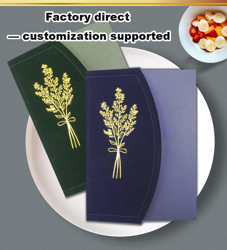 Luxury Velvet Wedding Invitation Set Gold Foil Stamped Cards with ...