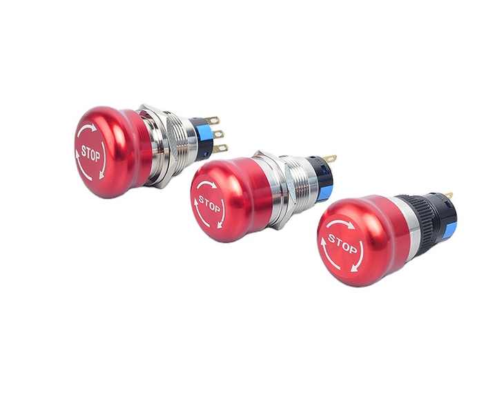 22mm 3a 220vac Mushroom Emergency Stop Metal Button Switches - Buy ...