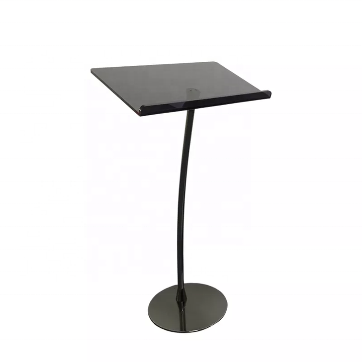 Black Acrylic Curved Frosted Portable Podium & Display Stand - OEM