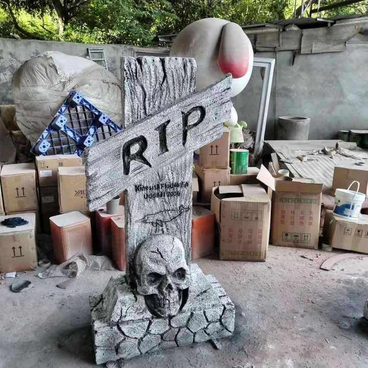 Outdoor Props Decorations Giant Skeleton Tomb - Halloween