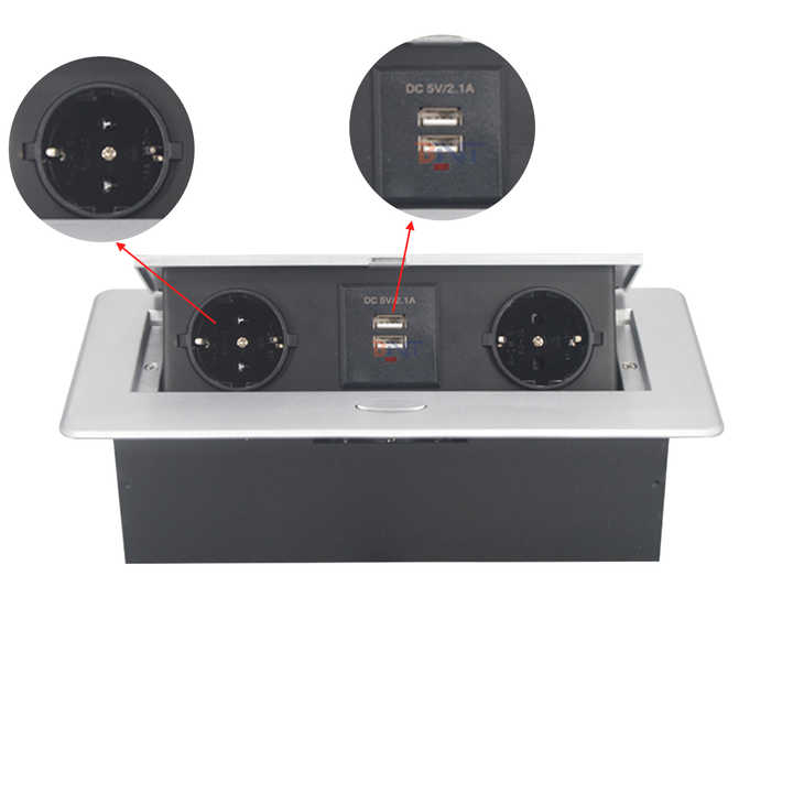 Conference Table Hidden Mounted Press Pop up Power Sockets Outlet Usb ...