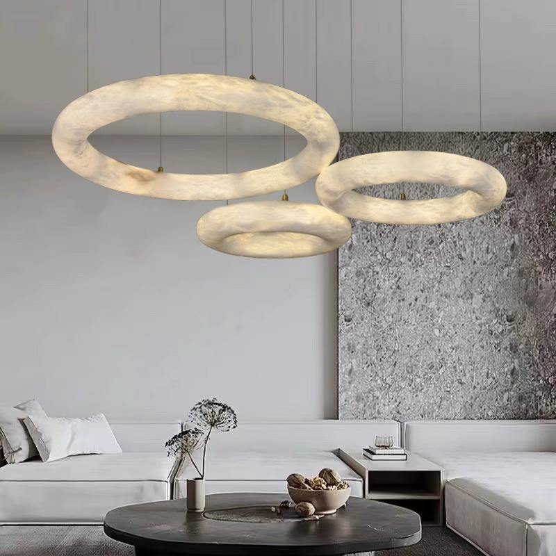 Modern Luxury Hotel Lobby Restaurant Alabaster Marble Pendant Light ...
