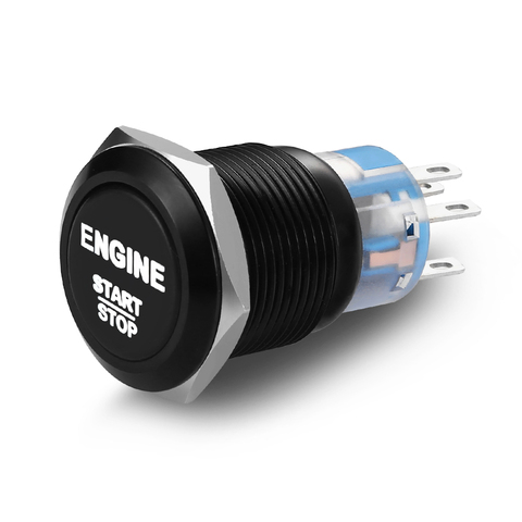 19mm 6 Pin DPDT 12V 220V 250V Push Button Switch - IP65 IK10