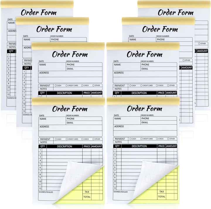 Carbonless Mini Restaurant Menu Order Check Goods Delivery Receipt Book ...