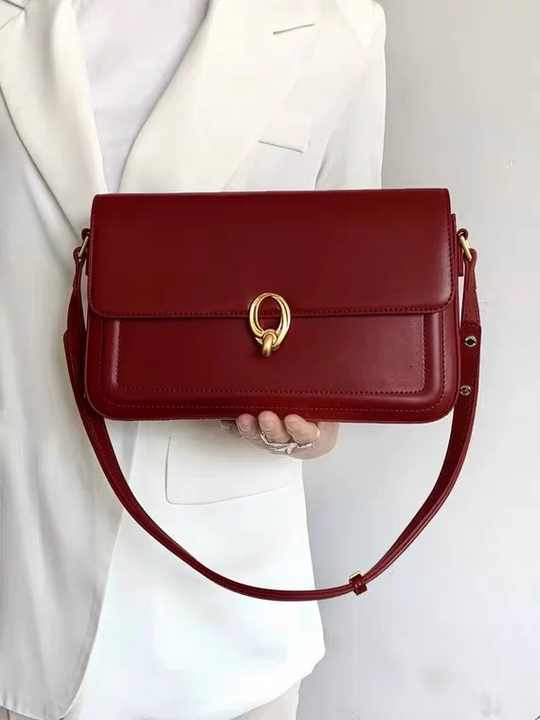 High Quality Red Vintage Women Bag New Light Luxury Underarm Handbag ...