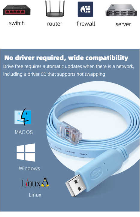 USB to RJ45 Debugging Cable Console Cable Suitable for H3C Cisc0 Control Configuration Switch ...