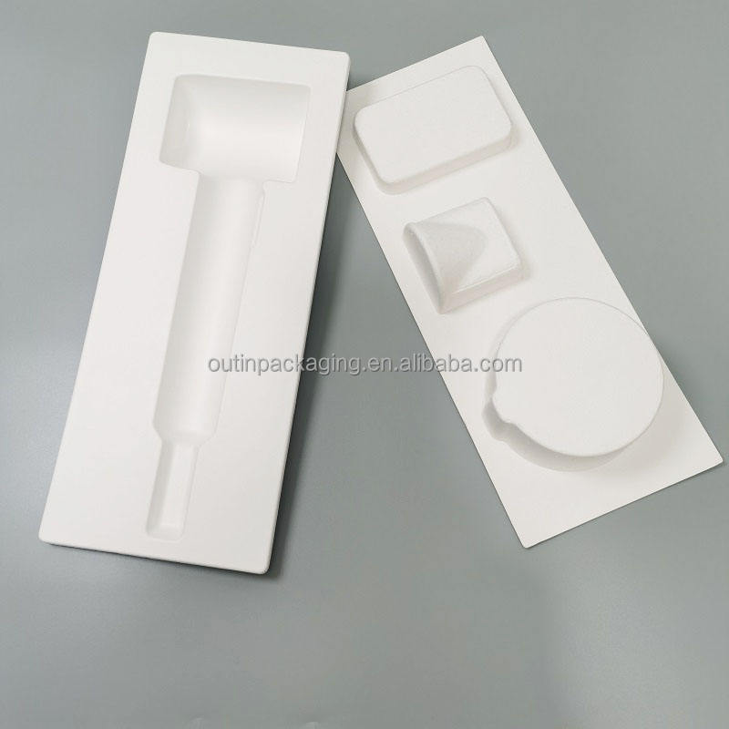Virgin Molded Bagasse Fiber Pulp Tray Biodegradable Inner Box Packaging ...