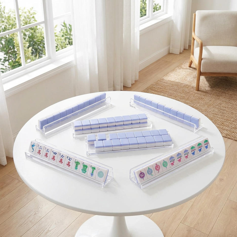 Modern Luxury American Mahjong Tiles Set with Clear Acrylic Racks Drop ...