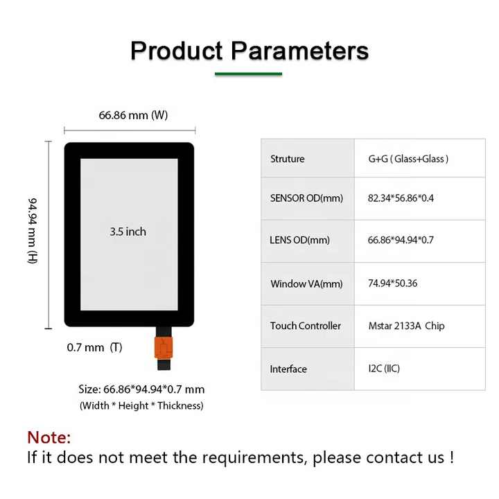 Small Size Custom Industrial Touchscreen I2C USB Tempered Glass 2 2.4 2 ...