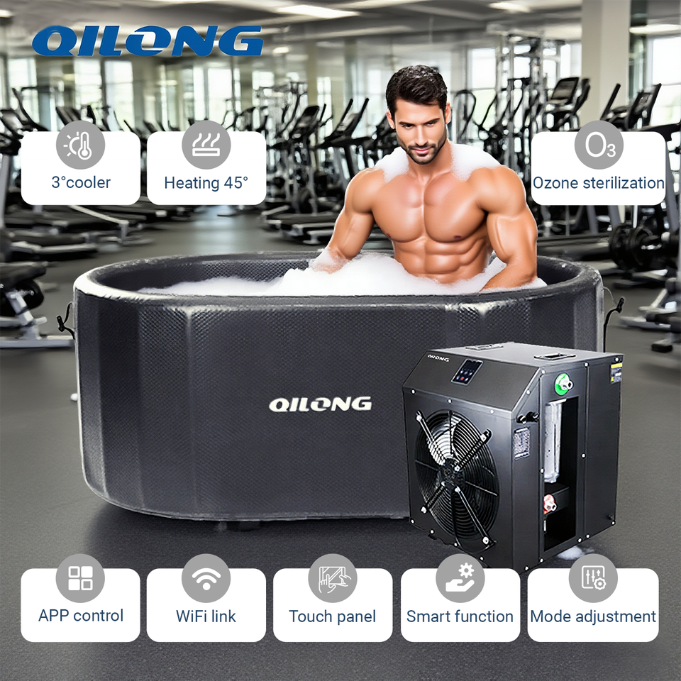 Qilong Logo 1hp New Design Water Cooled Chiller Portable Ice Bath ...