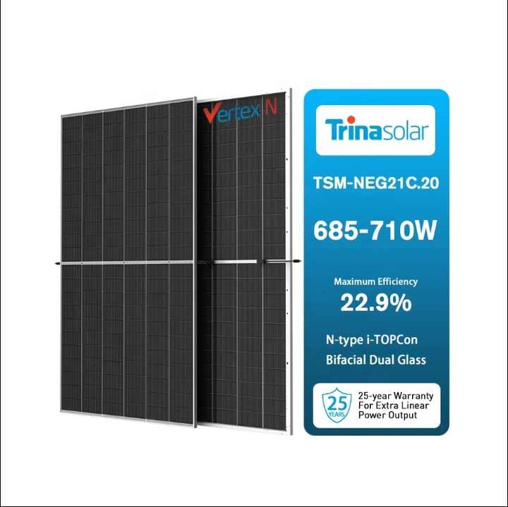 Trina 710W N-Type I-Topcon Bifacial Dual Glass Monocrystalline Module Solar