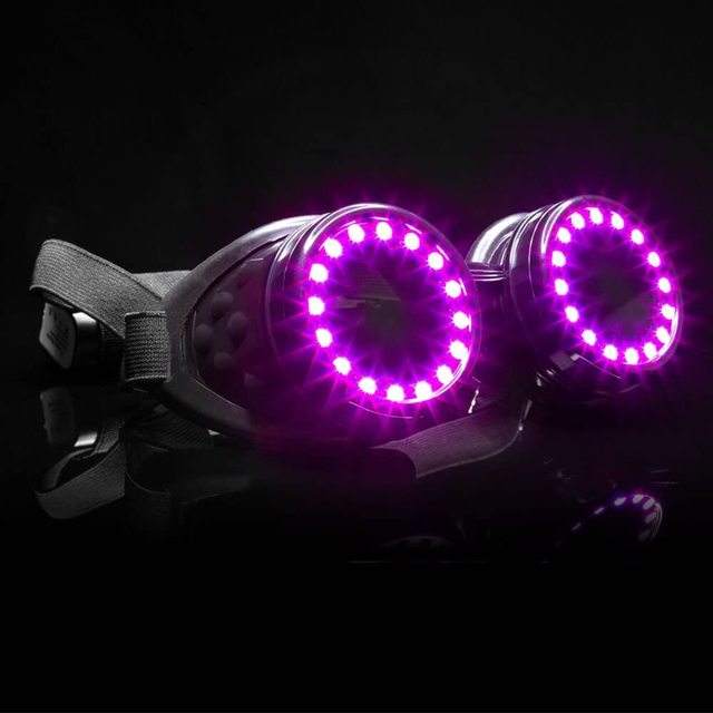 Adult Full Color LED Glasses Goggles Rechargeable Remote Control ...