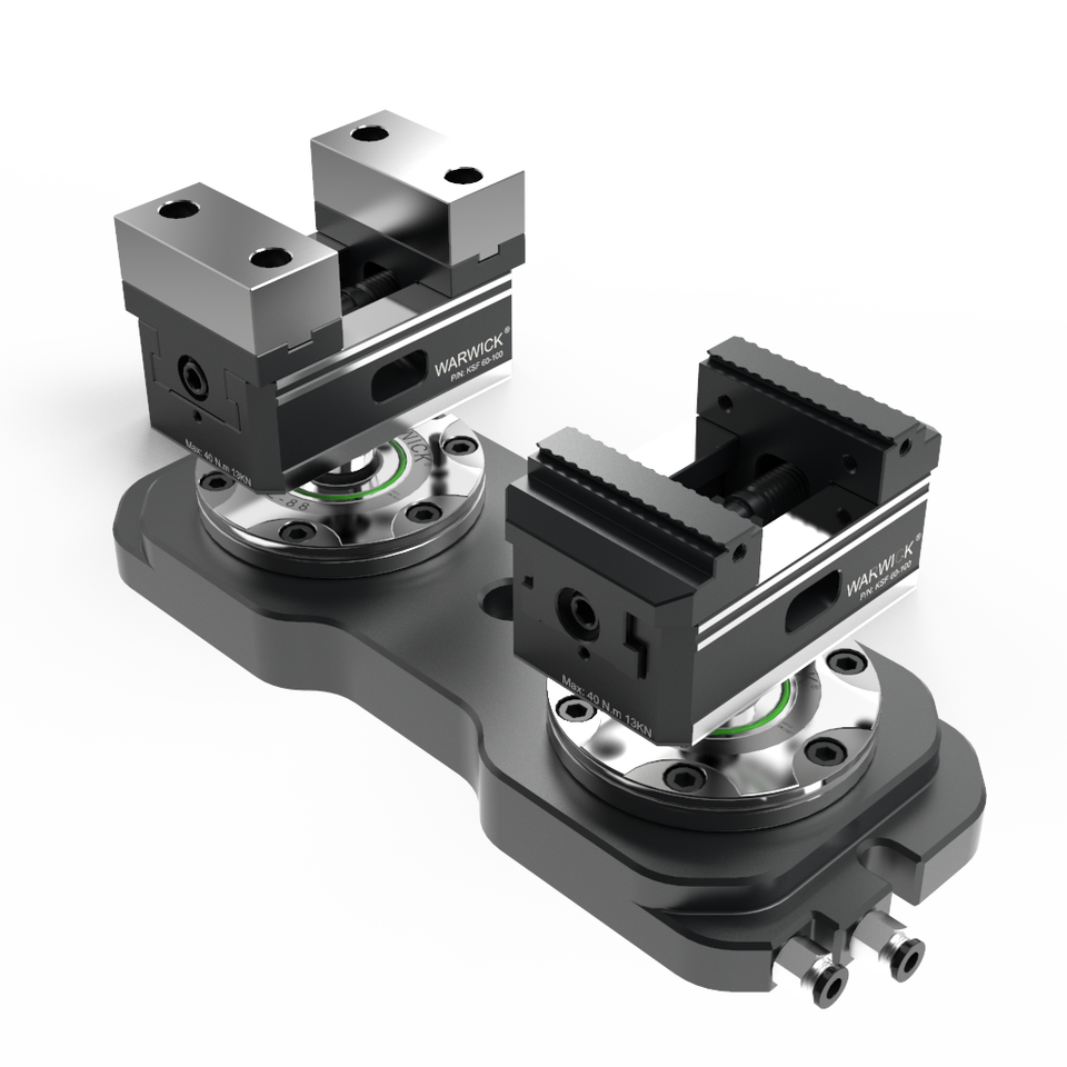 KSF60-100A-4 2.5" 4pcs Multi-station Vise in Row Set Flexible Modular ...