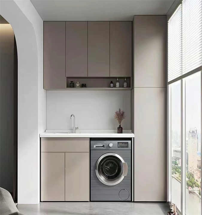 Utile balcony laundry cabinet for installing washing machine modern ...