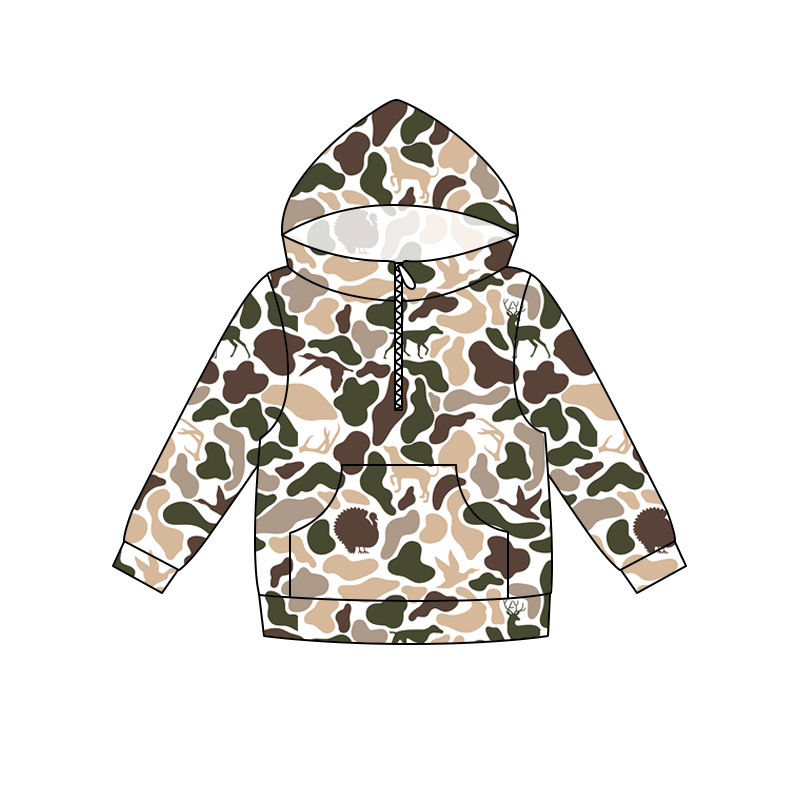 Customization Fall Kids Clothing Baby Boy Long Sleeve Half Zipper Camo ...