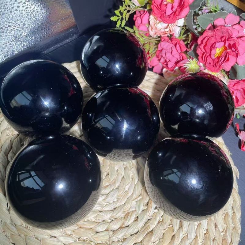 Wholesale Natural Stone Black Obsidian Sphere Healing Polished Ball ...