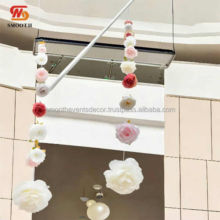SMOOTH Artificial Rose String Ceiling Flowers Wedding Party Hanging ...