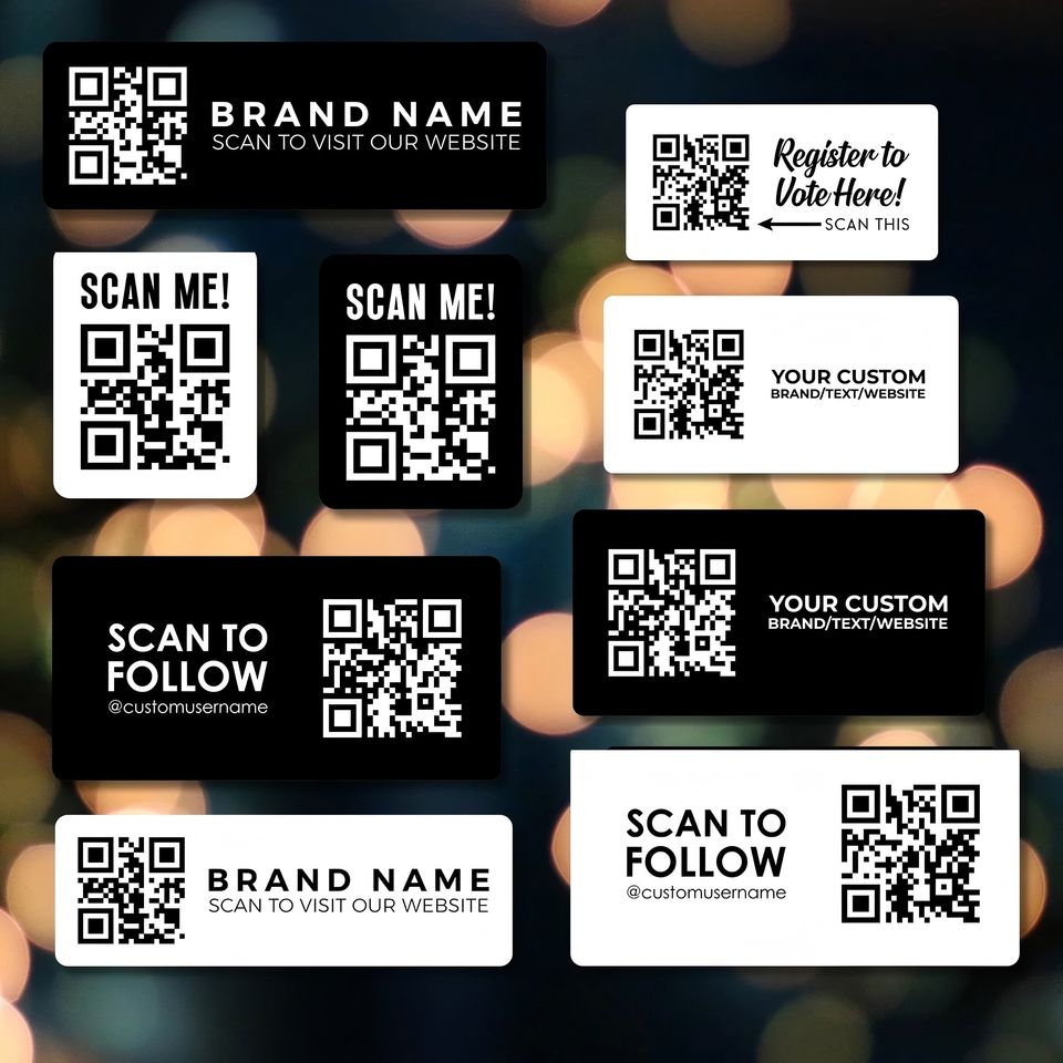Custom QR Code Barcode Adhesive Stickers for Candle Labels-Waterproof ...