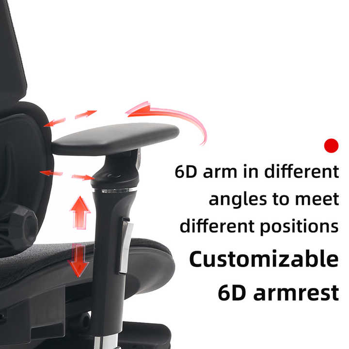 Modern All Aluminum Alloy Executive Office Chair 6D Arm High Back ...