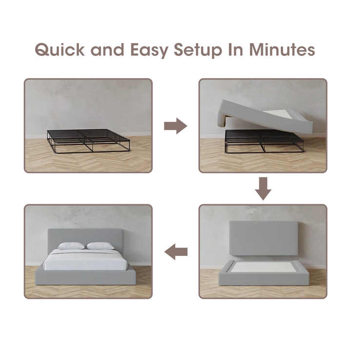Custom High Quality Modern Bed Frame with Removable Cover