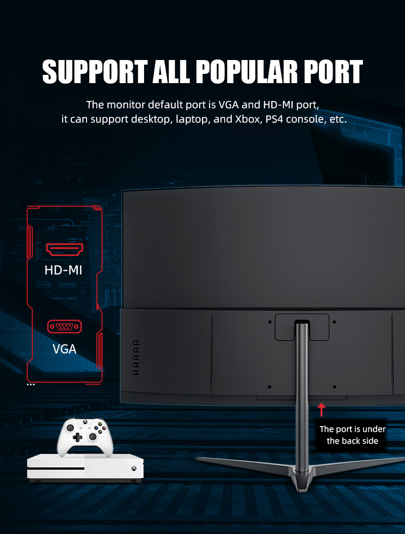 27 Inch Economical 75hz 144hz 165Hz Curved LED Computer Monitor PC ...