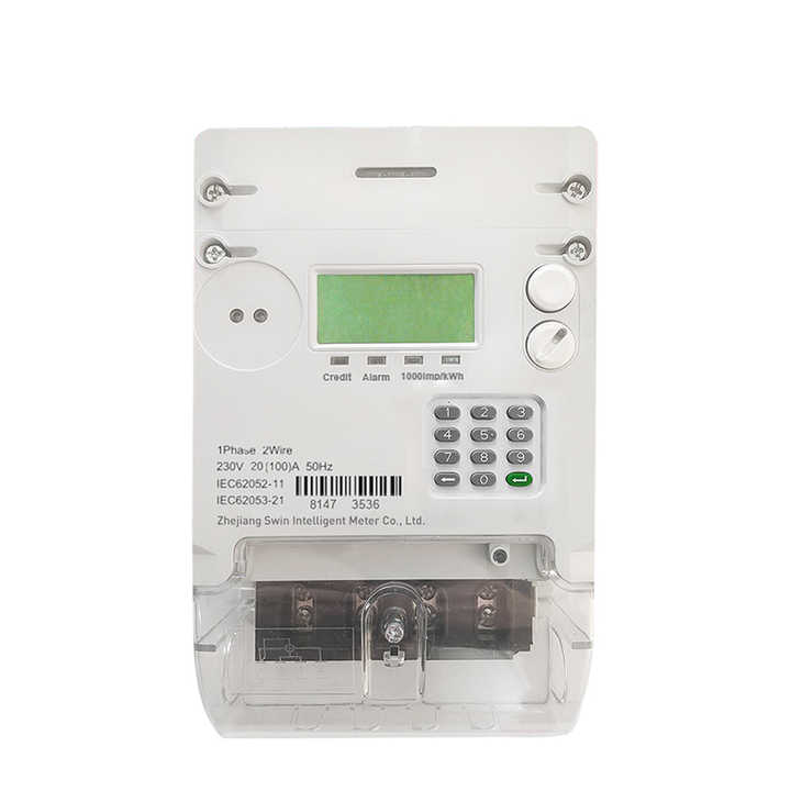 Single Phase Smart Keypad Prepaid Electric Energy Power Meter with AMI Function IEC Standards ...